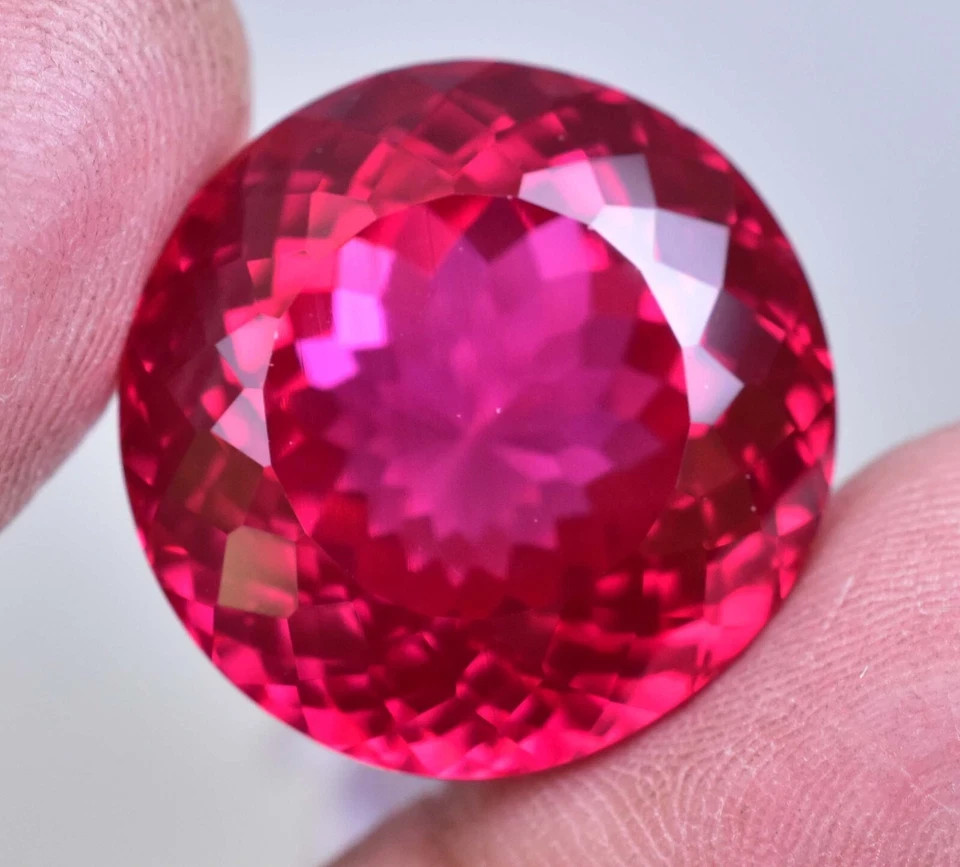 Flawless 21 Ct Natural Mogok Red Pink Ruby Round Cut Certified Loose ...