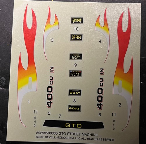 Decals For GTO Street Machine - Car Model Parts **FREE SHIPPING** | eBay