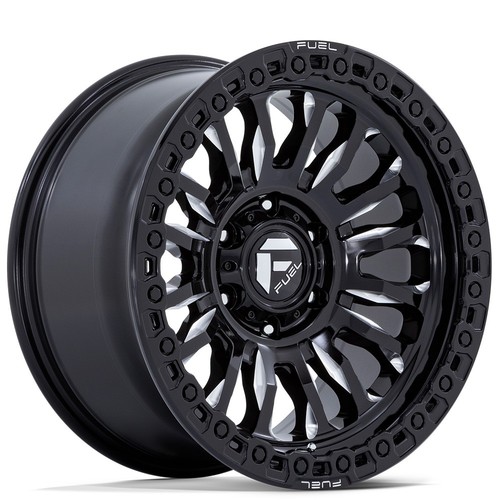 20x10" Fuel Wheels FC857 Rincon SBL Gloss Black Milled Off-Road Rims(5 ...