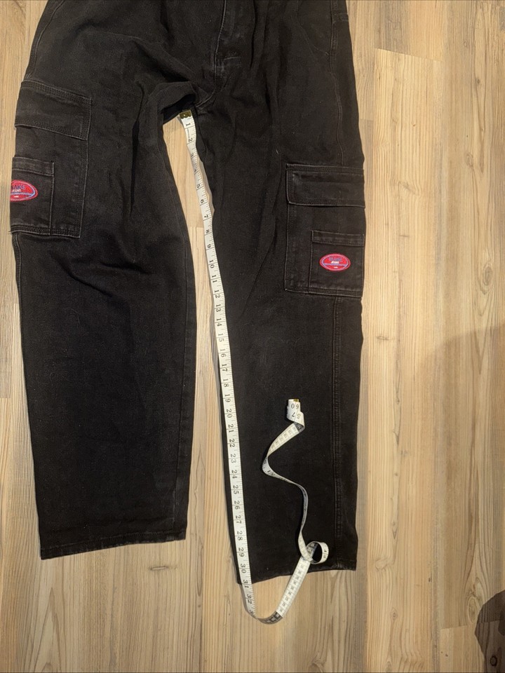 Wake Cargo Jeans Women L - 8/10 (40/42) Black Baggy Carpenter Wide Leg ...