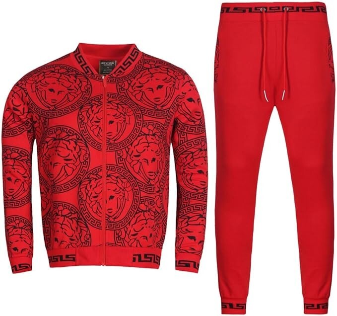 Men’s Printed All-Over Tech Designer Full Matching Jogging Suit Top ...
