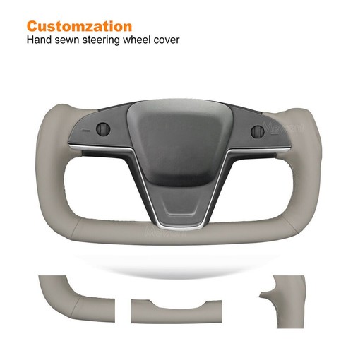 Custom DIY Top Leather Steering Wheel Wrap for Tesla Model S Yoke Model ...
