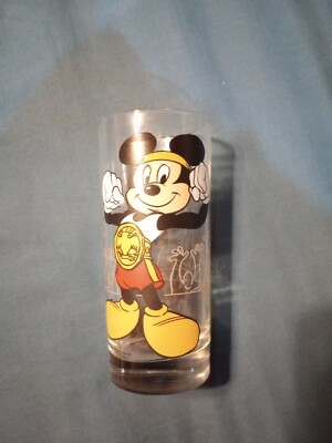 VTG Mickey Mouse Olympic Winner Glass Wrestler Wrestling Runner Walt ...