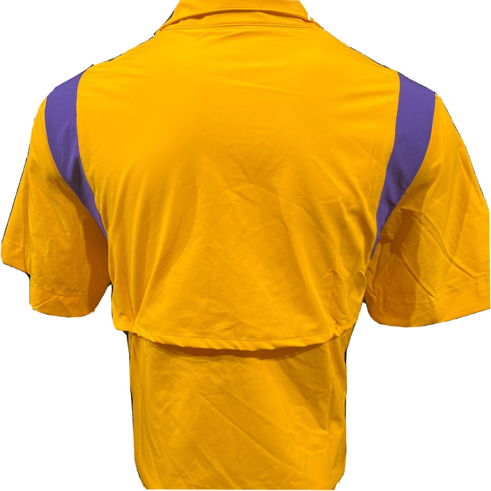 Men’s Nike Coaches Performance Short Sleeve Gold Purple Jacket CW3430 ...