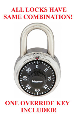 Master Lock 1525 Combination Padlock ALL LOCKS SAME COMBINATION! W ...