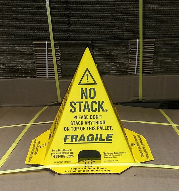 50 Corrugated No Stack Pallet Cones - 8 x 8 x 10 English, Spanish ...