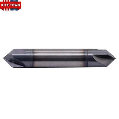 1/2" 4 Flute 90 Degree Solid Carbide Chamfer Mill - Double End - AlTiN ...