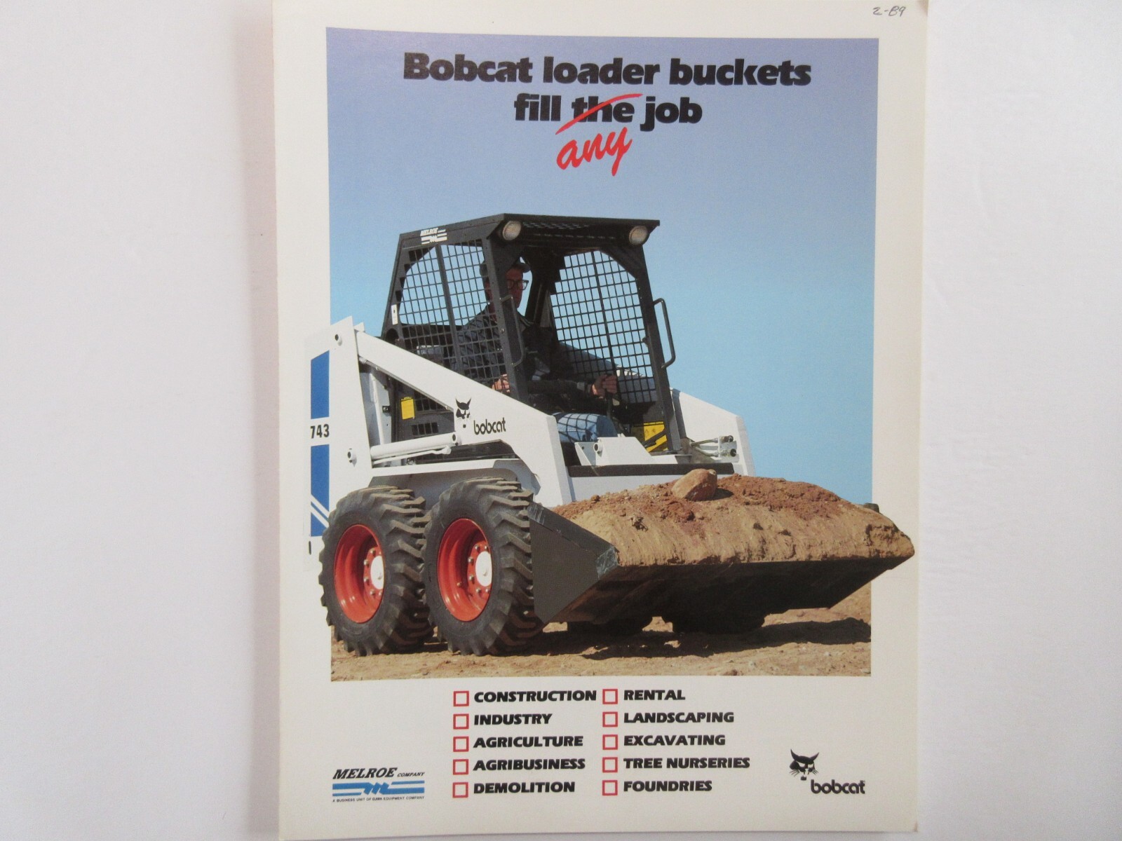 Bobcat Skid Steer Loader Buckets Brochure 6 page Good Condition | eBay