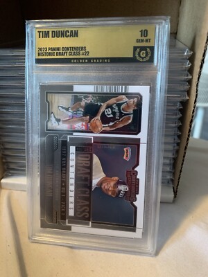 tim duncan 2023 Panini Contenders Historic Draft Class Golden Grading ...