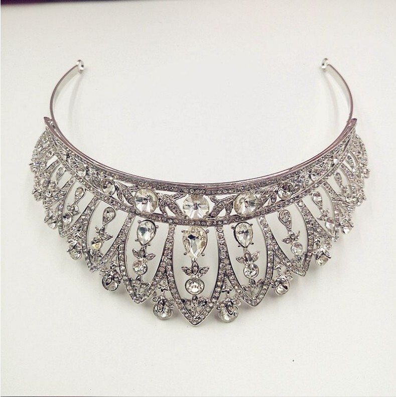 6cm Tall Classical Crystal Wedding Bridal Queen Princess Tiara Crown ...