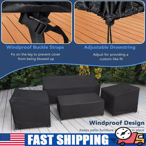 Patio Furniture Covers,4-Piece Outdoor Veranda Patio Garden Furniture ...