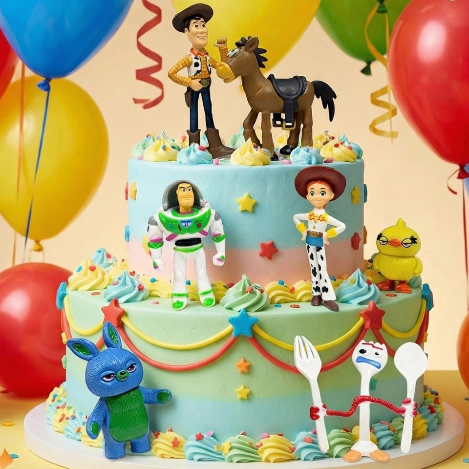 7X Toy Story 4 Woody Forky Bunny Action Figures Toy Model Kids Birthday ...