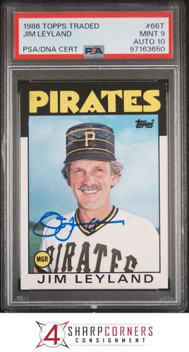 1986 TOPPS TRADED #66T JIM LEYLAND RC HOF PSA 9 DNA AUTO 10 | eBay