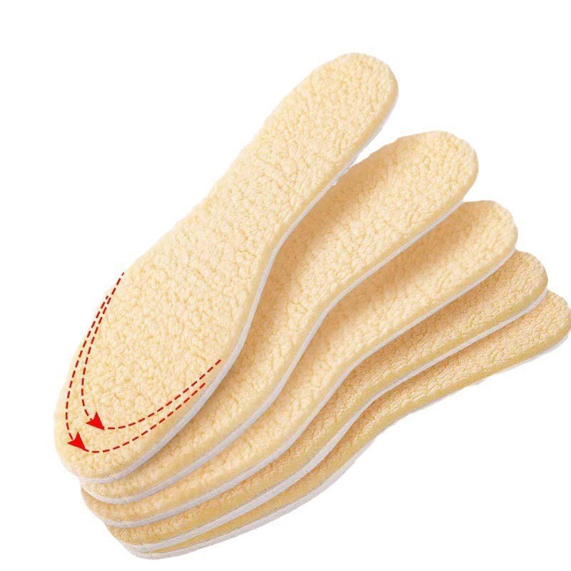 2x Wool Shoe Insoles, Cold Weather Cut to Size Fluffy Shoes Insert ...