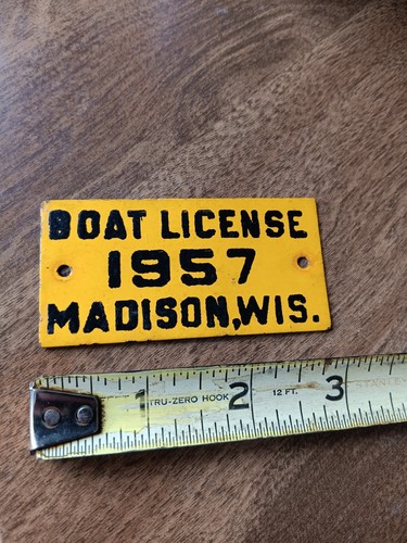 1957 Boat License Plate Madison WIS | eBay