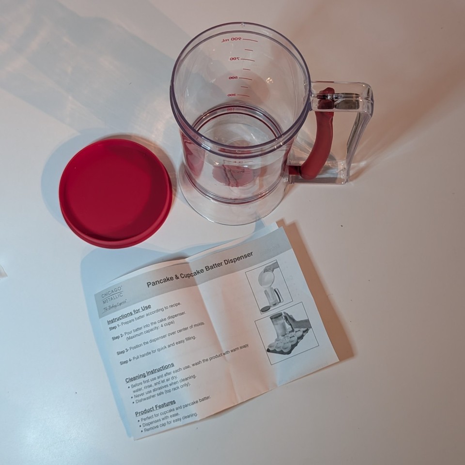 Pancake Cupcake Batter Pour Dispenser Waffle Maker, Measuring Label ...