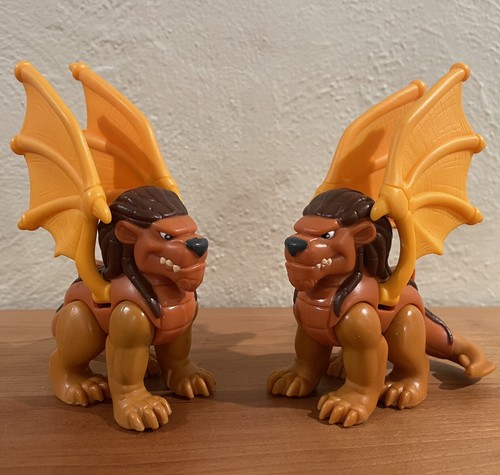 Fisher-Price Imaginext Lion Griffon Dragon Figures Wing Flapping Action ...