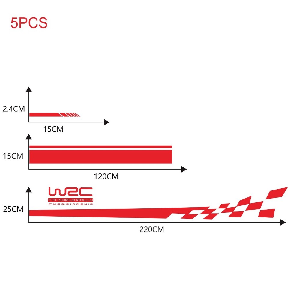 Car WRC Stickers Body Vinyl Decals Stripe For Door Side Hood Rearview ...