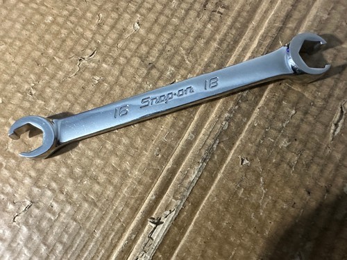 SNAP-ON METRIC 16MM X 18MM CHROME 6 POINT FLARE NUT LINE WRENCH ...