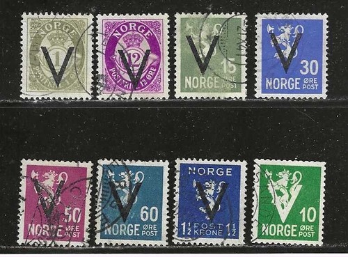 NORWAY STAMPS #220...239 — (8) "V" OVPRTS -- UNWMK -- 1941 -- USED | eBay