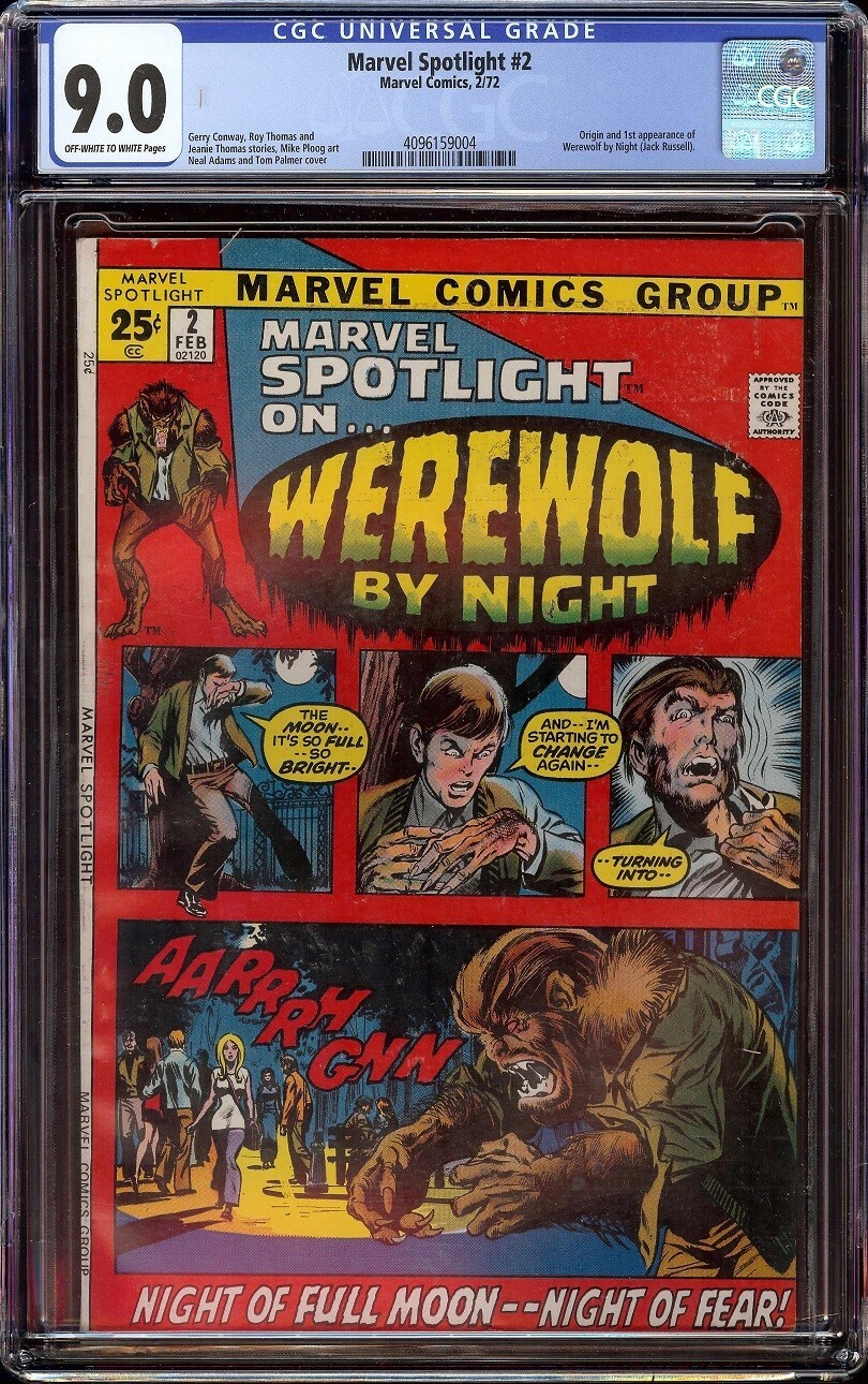 Marvel Spotlight # 2 CGC 9.0 OWW (Marvel 1972) 1st appearance Werewolf ...
