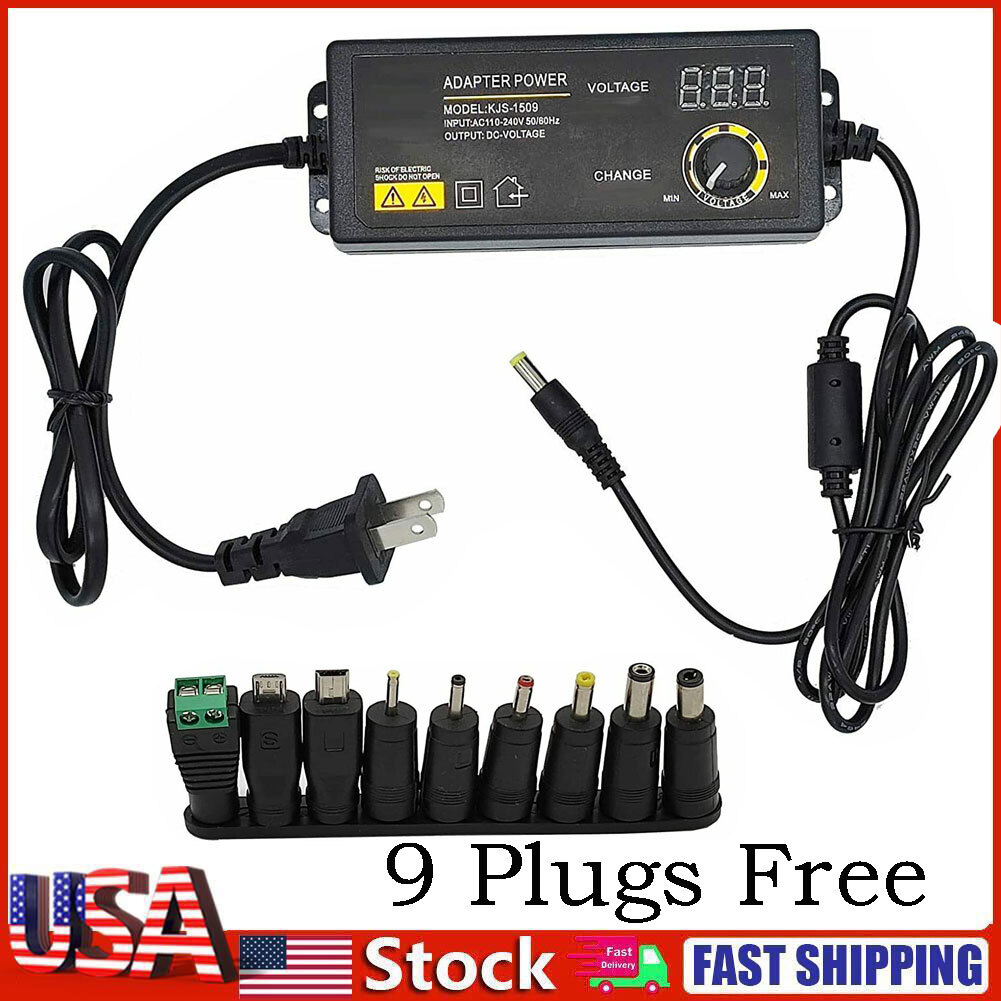Adjustable Voltage 3 to 24V AC / DC Switch Power Supply Adapter W/LED ...