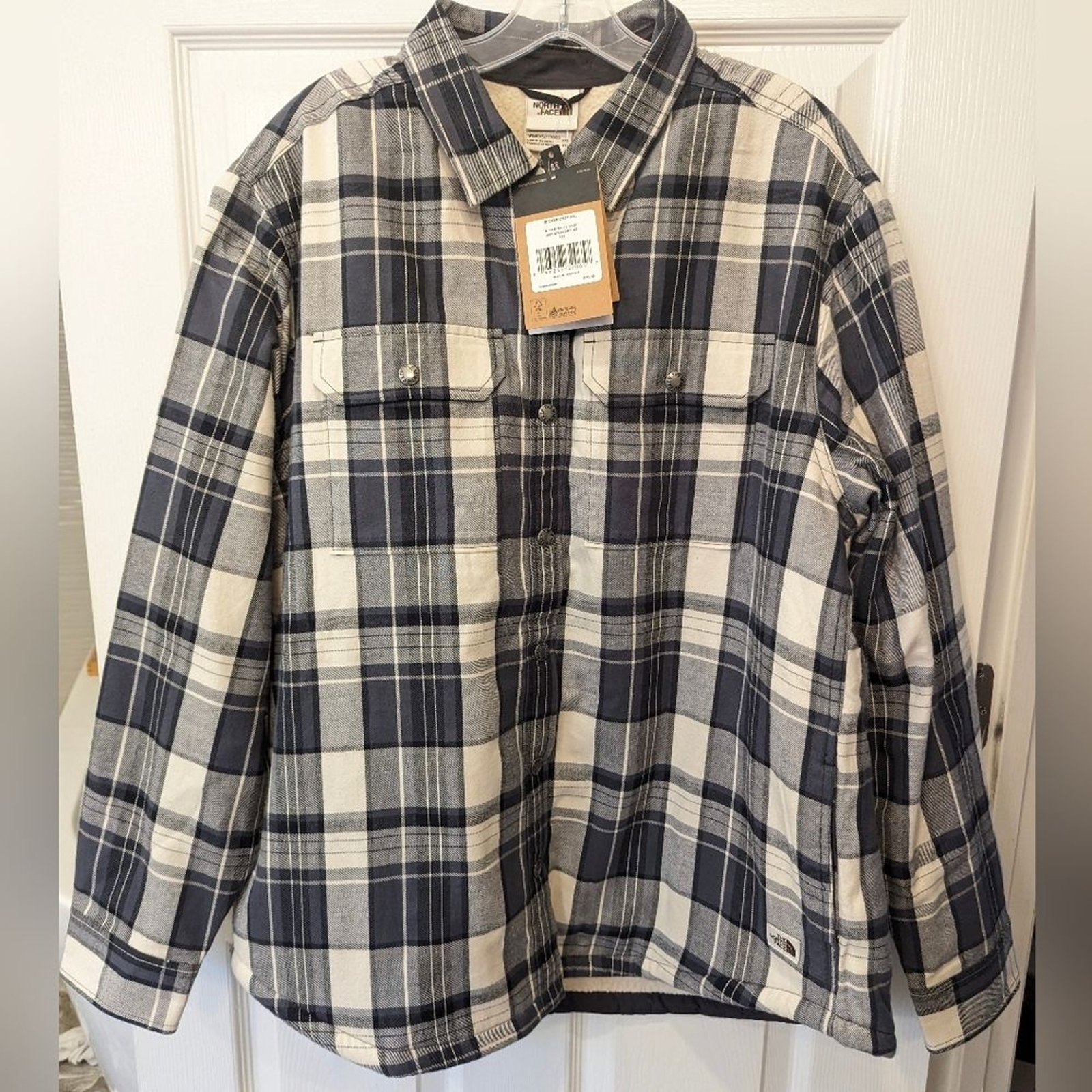 NWT THE NORTH FACE Womens gray pool laid Campshire chacket Shirt Jacket ...