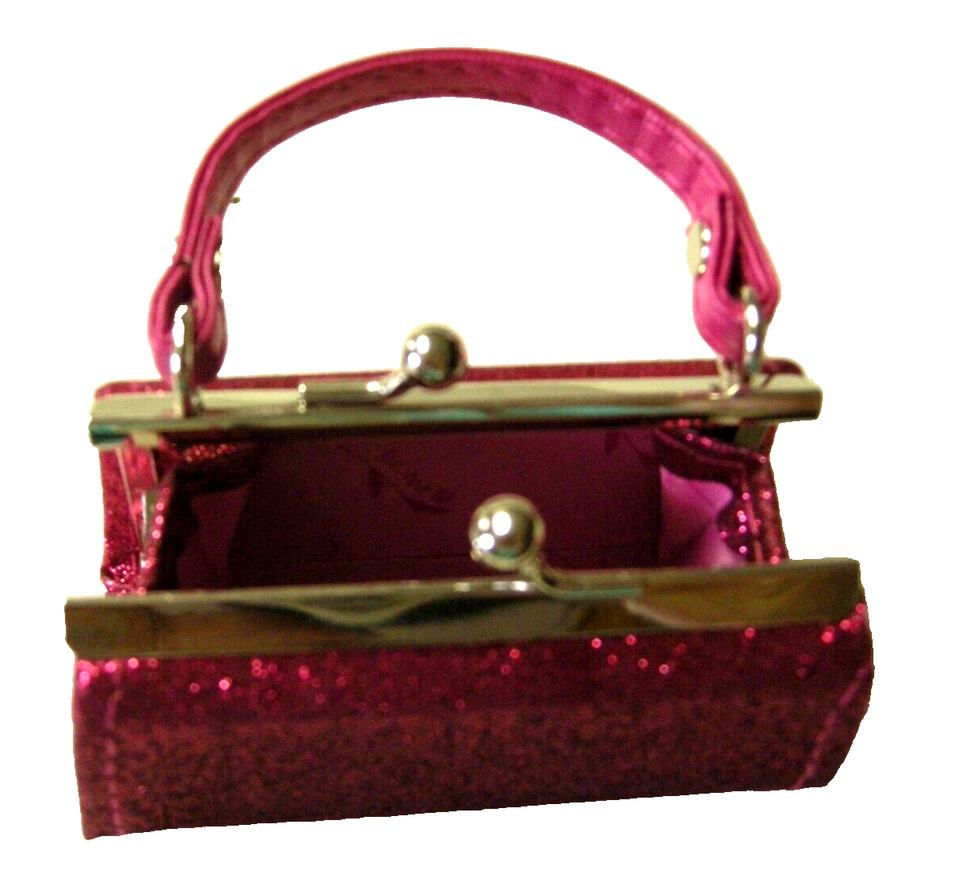 Mini Purse By Tic.Tok, Solid Pink With Glitter Finish, 3.75", Brand New ...