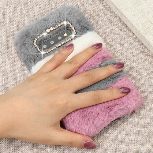 Plush Love Fuzzy Fluffy Phone Case For Samsung S8 S9 S10 S20 S21 Note ...