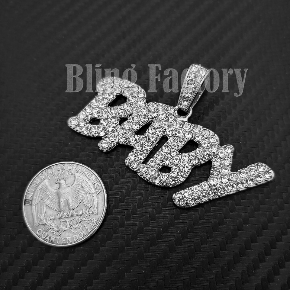 Hip Hop Iced Lil Baby Pendant & 16" 18" 20" Rhinestone Chain Fashion ...