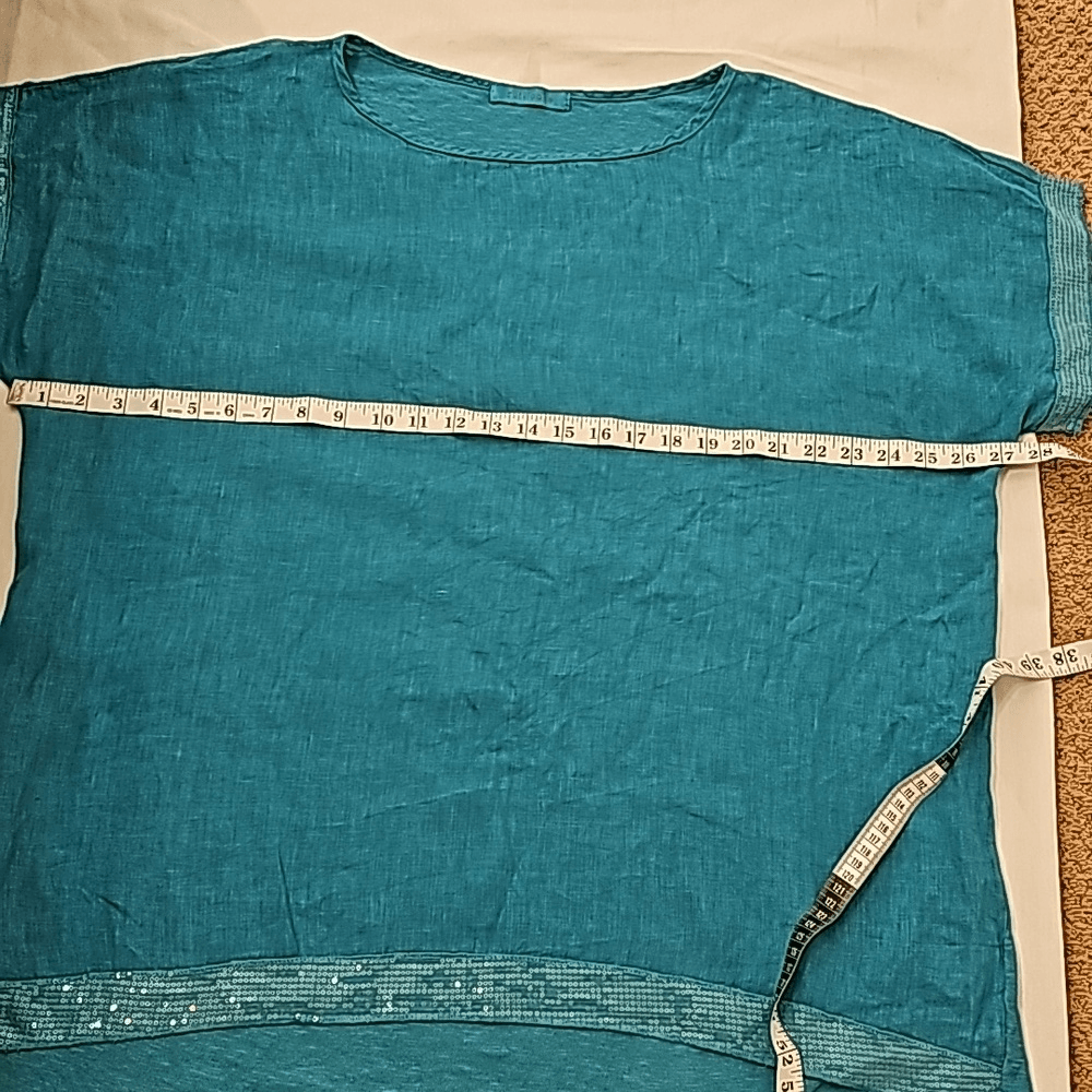 Cut Loose Linen boxy Tunic Top in Blue Size one | eBay