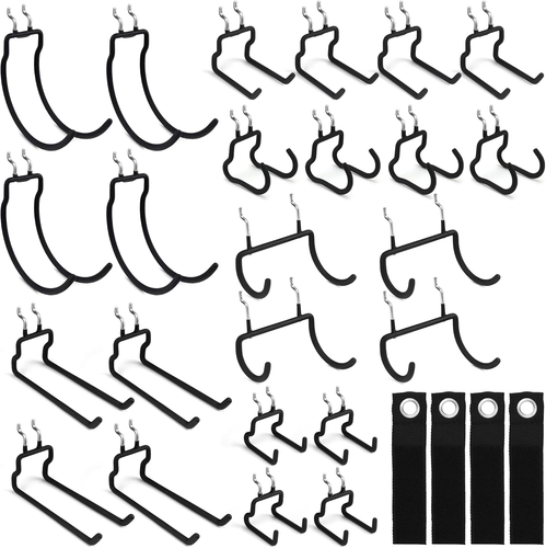 28-Piece Pegboard Hooks with Extension Straps, Heavy Duty Organizer ...