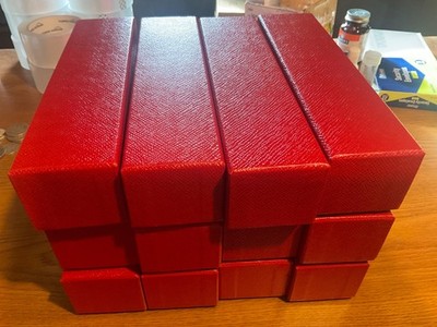12 Coin Holder Storage Boxes Red SINGLE ROW for 2x2 Holders 9”X2”X2 ...