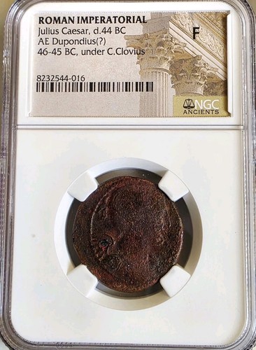 Roman Imperatorial Julius Caesar Dupondius NGC Fine Ancient Coin | eBay