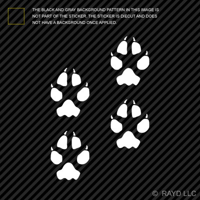 (4x) Coyote Tracks Sticker Die Cut Decal Self Adhesive hunting print ...