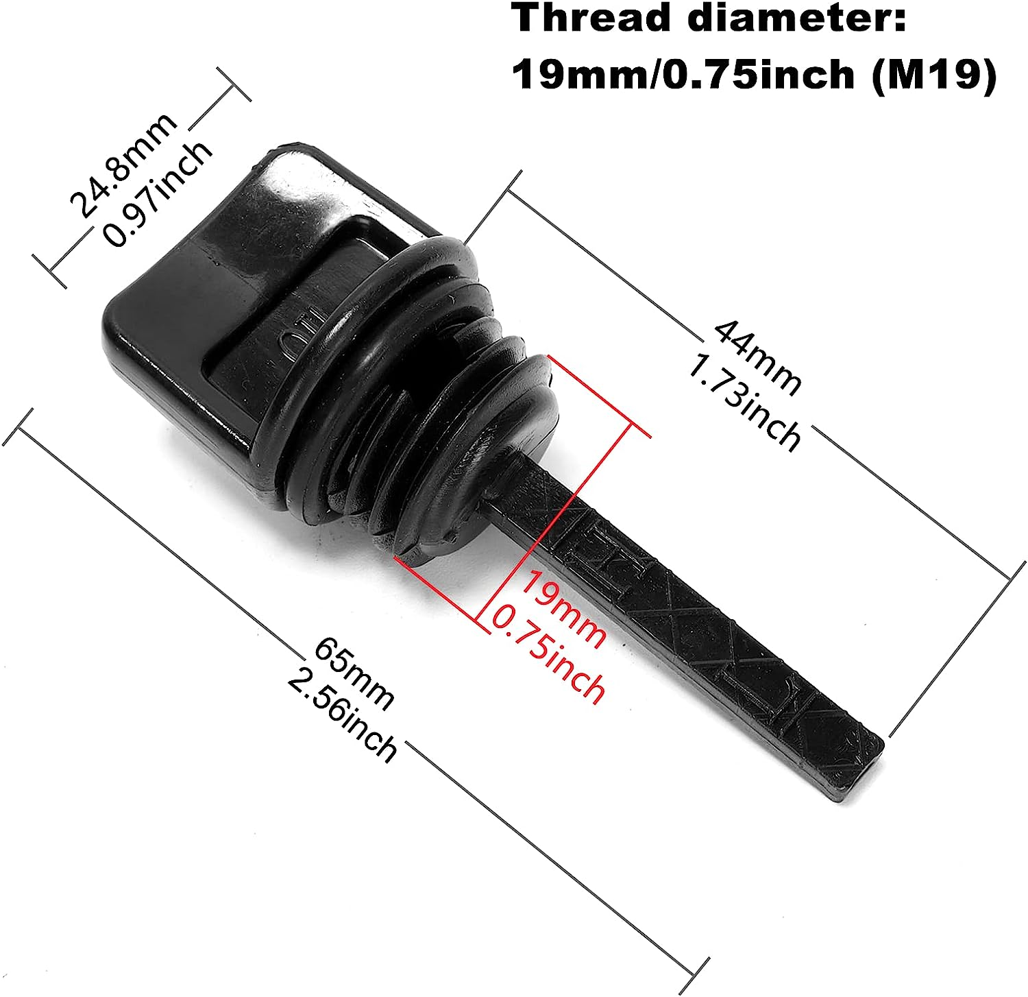 2Pcs 19Mm 25Mm Generator Oil Dipstick and Oil Filler Cap, Compatible ...