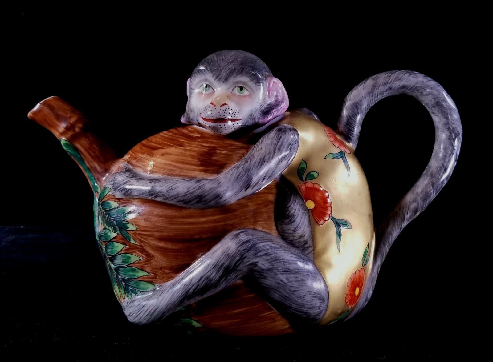 Porcelaine De Paris France Monkey Teapot With Gilt From Merriweather ...