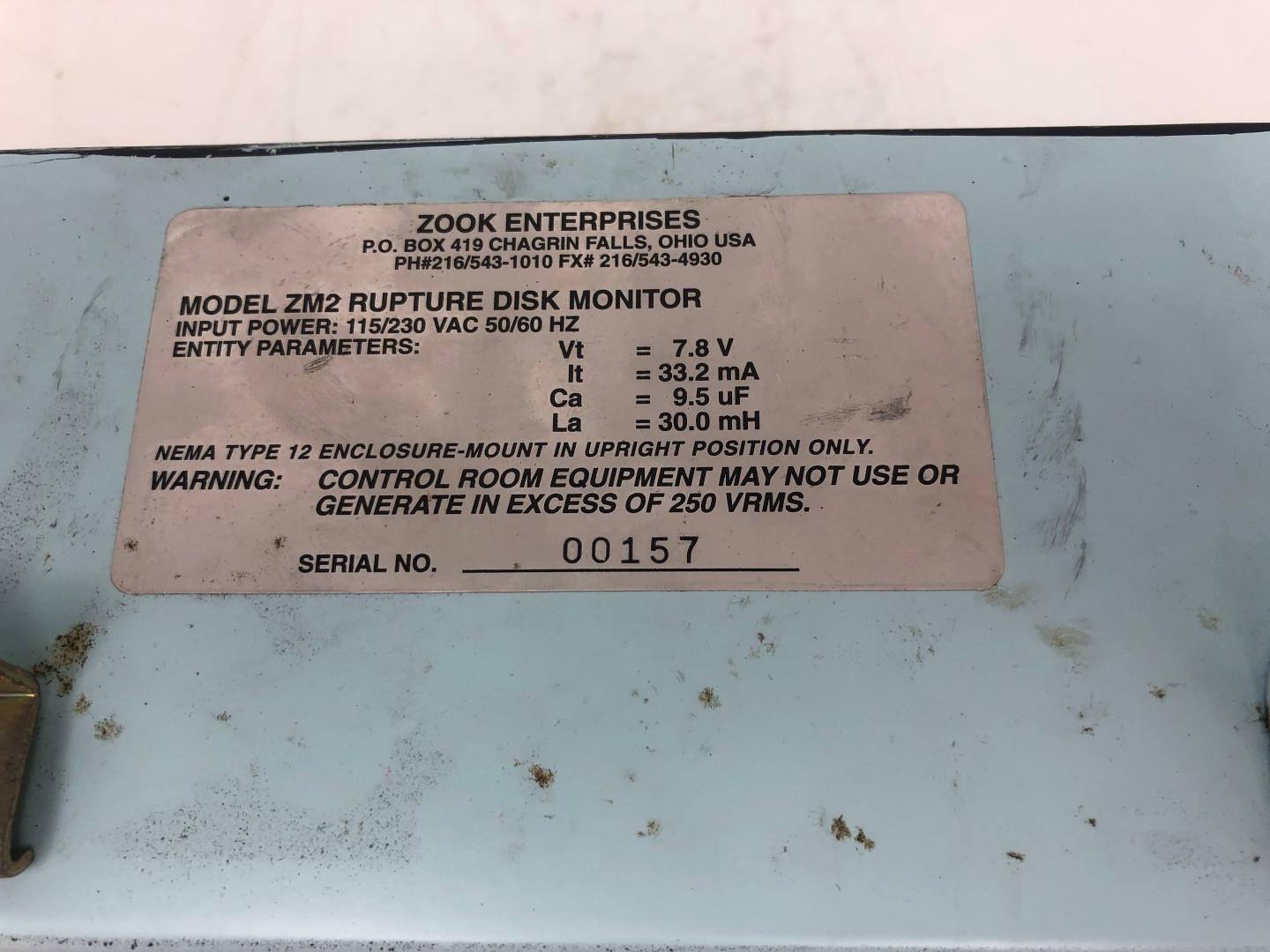 Zook Model No. ZM2 Rupture Disk Monitor | eBay