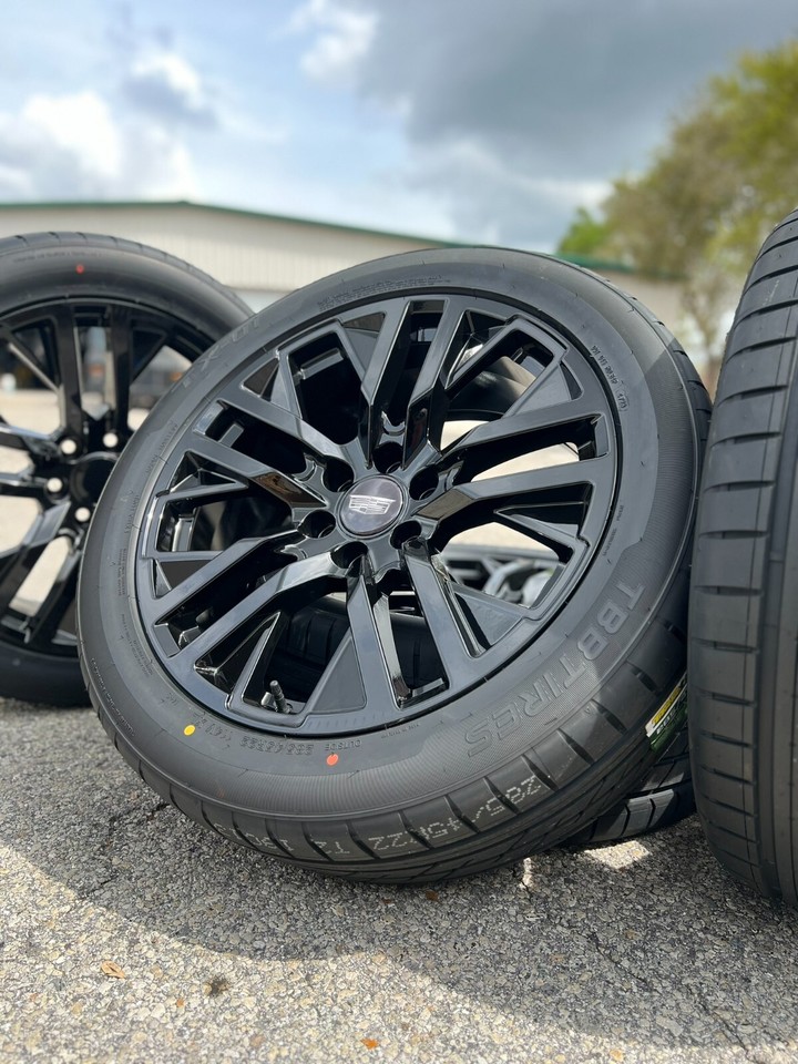 Black Chevy Silverado Wheels 22" GMC Sierra Rims 2024 Escalade Tires ...