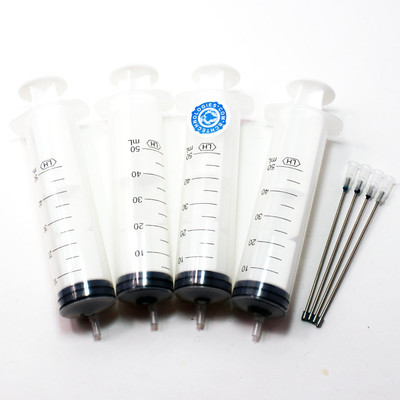 8 PCS Ink Refill Tools: 4x 50ml Syringe + 4x 80mm Extra Long Blunt ...
