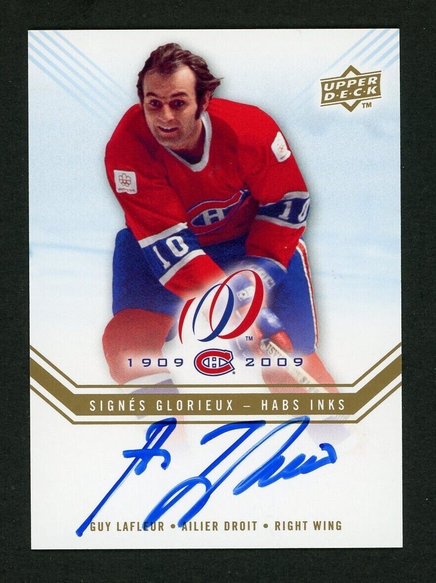 2008-09 UD MONTREAL CANADIENS CENTENNIAL HABS INKS GUY LAFLEUR AUTO # ...