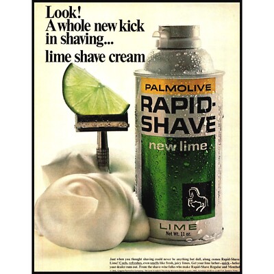 1967 Palmolive Lime Shave Shaving Cream Vintage Print Ad Safety Razor ...