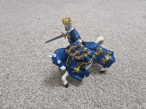 Papo 2007 Medievale Fantasy King Richard Cavaliere a Cavallo Blu E Oro ...