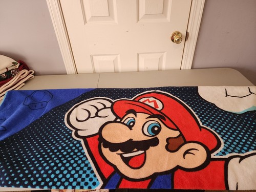 SUPER MARIO™ Fleece Throw Blanket 62" x 84" Nintendo ™ & CO. RARE!!! | eBay