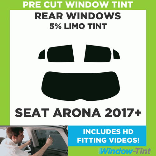 Pre Cut Window Tint for SEAT Arona 2017+ 5% Limo Black Rear Car Tinting ...