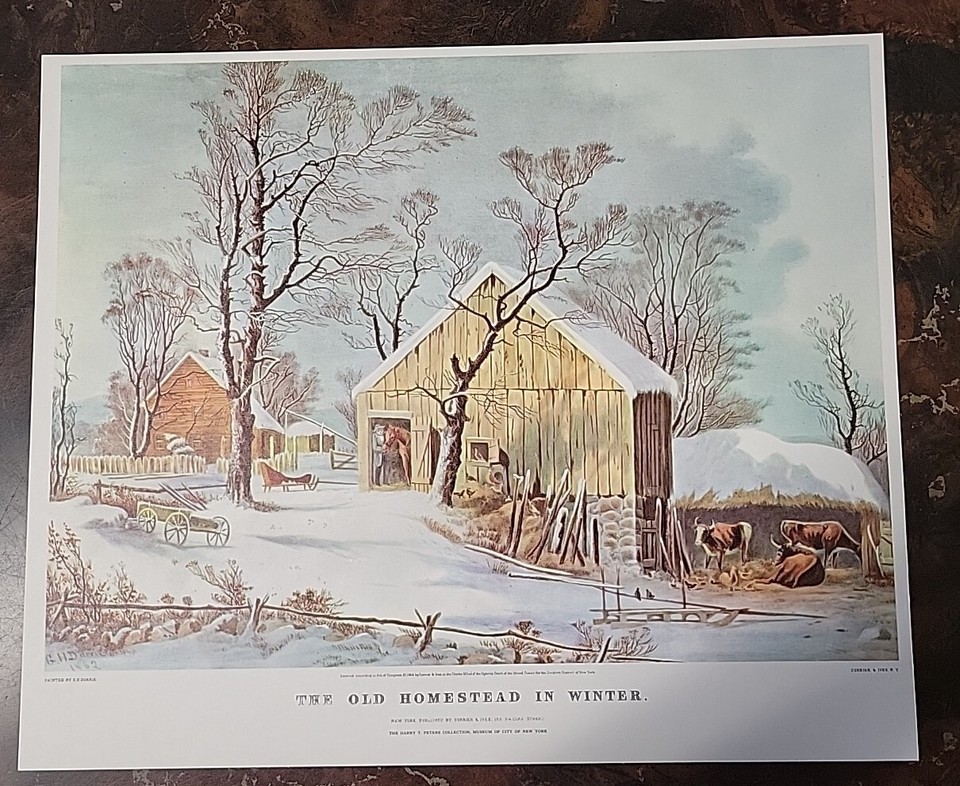 6 Vintage Currier & Ives Color Prints, Ready for Framing | eBay