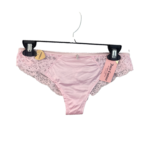 NWTS Juicy Pink Satin Rhinestone Sissy Bikini Panty Lace Back Cheeky ...