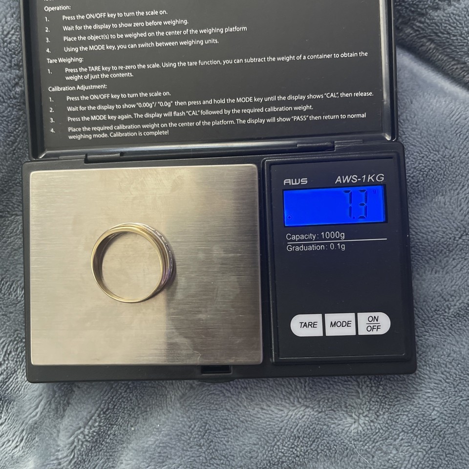 Men’s 14K White & Yellow Gold Diamond Band Ring 0.53 CTW IGL Sz 10 | eBay