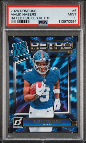 2024 PANINI DONRUSS RATED ROOKIES RETRO #6 MALIK NABERS ROOKIE RC PSA 9 ...