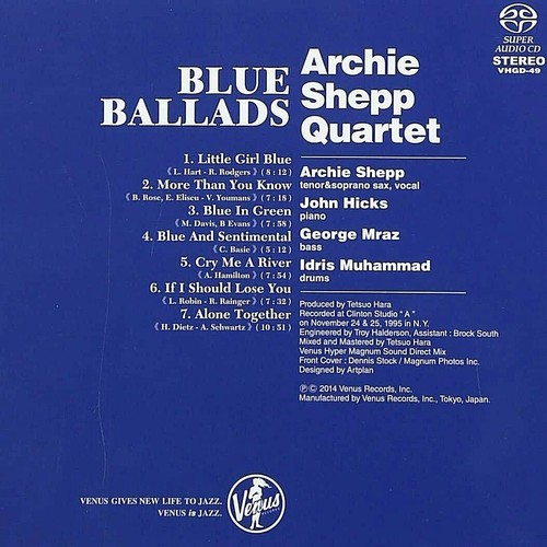 Archie Shepp Quartet Jazz SEALED NEW SACD "Blue Ballads" Paper Sleeve ...